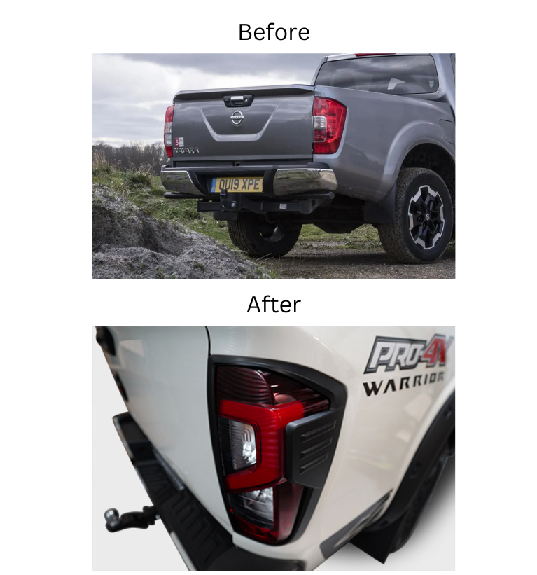Nissan Navara 2021+ Tail Light Trims Black – The Bakkie Shop
