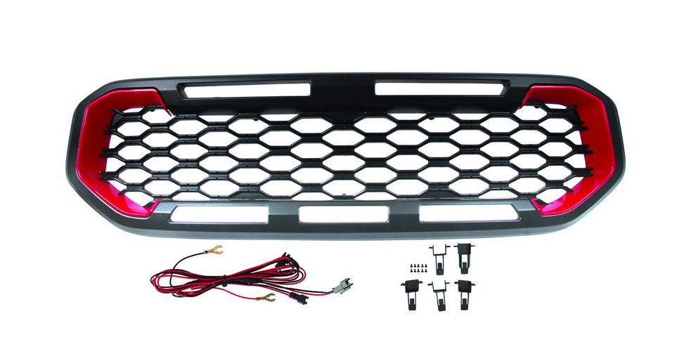 Ford Ranger T8 2020-2022 LED Light Up Grille Black and Red – The Bakkie ...